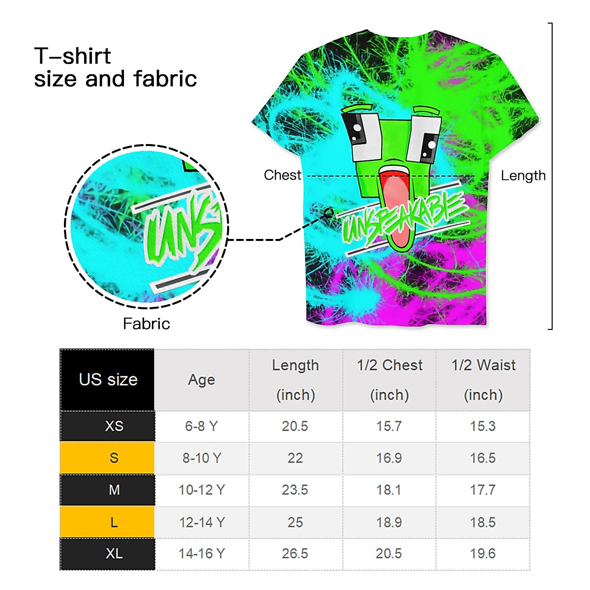 Uvkyy Boys' Short Sleeve Crewneck Tshirt Gaming t Shirts 3D Printed Graphic Tops for Teens Boys Girls Tee Small 8-10 Years Cyan-Blue