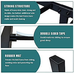 Yitong Angel Twin Bed Frame, 14 Inch High 3500 lbs Heavy Duty Metal Platform, Mattress Foundation with Steel Slat Support/No Box Spring Needed/Noise Free/Non-Slip/Easy Assembly