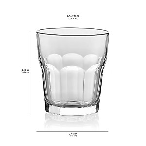 Libbey Gibraltar Rocks Glasses Set, Iconic Glassware Drinking Glasses Set of 12, Stunning, Heavy Duty, Dishwasher Safe Glasses for Everyday Use