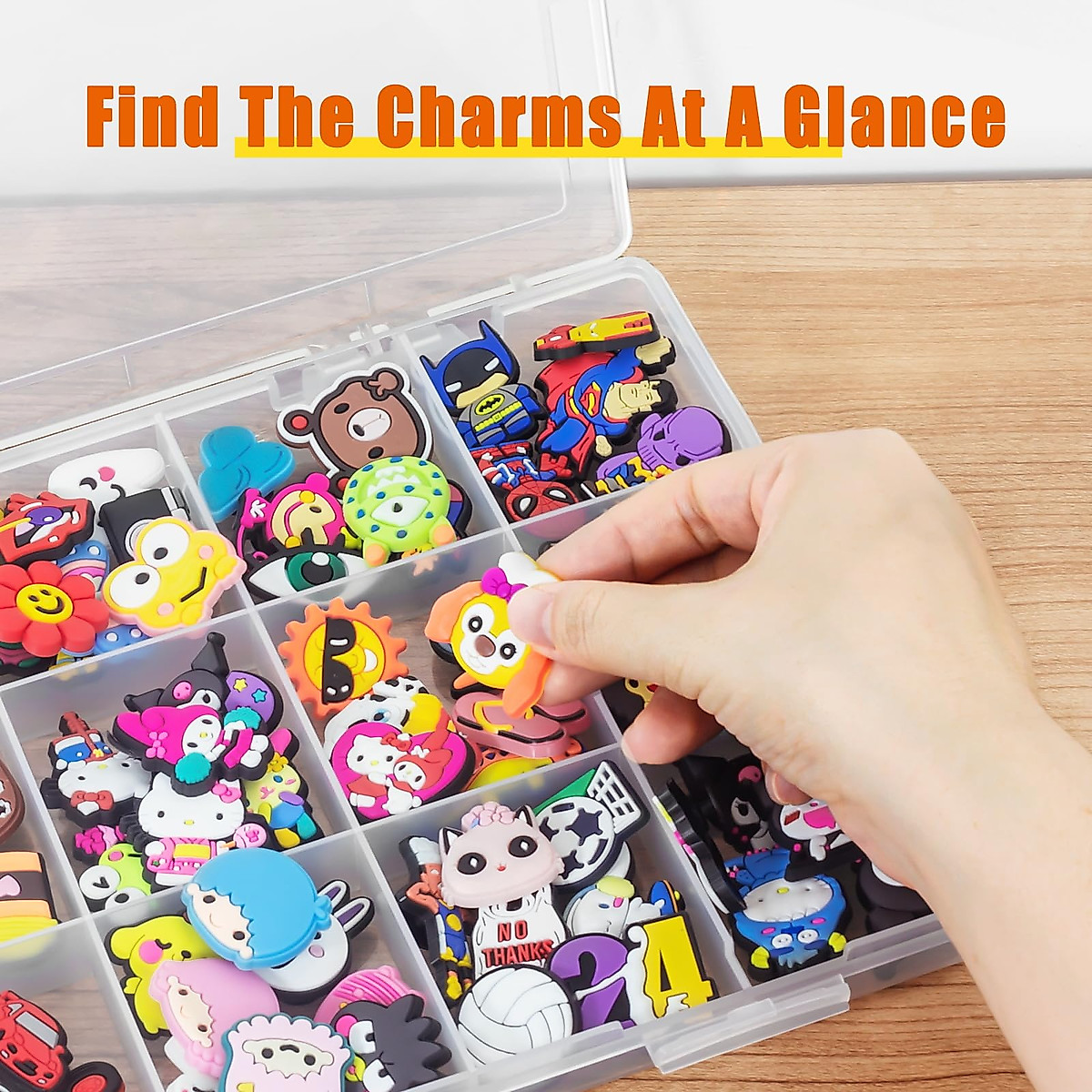 Shoe Charm Holder, Portable Shoe Decoration Storage Box Fit Croc Charms, Shoe Charms Organizer For Sandals, Sneakers