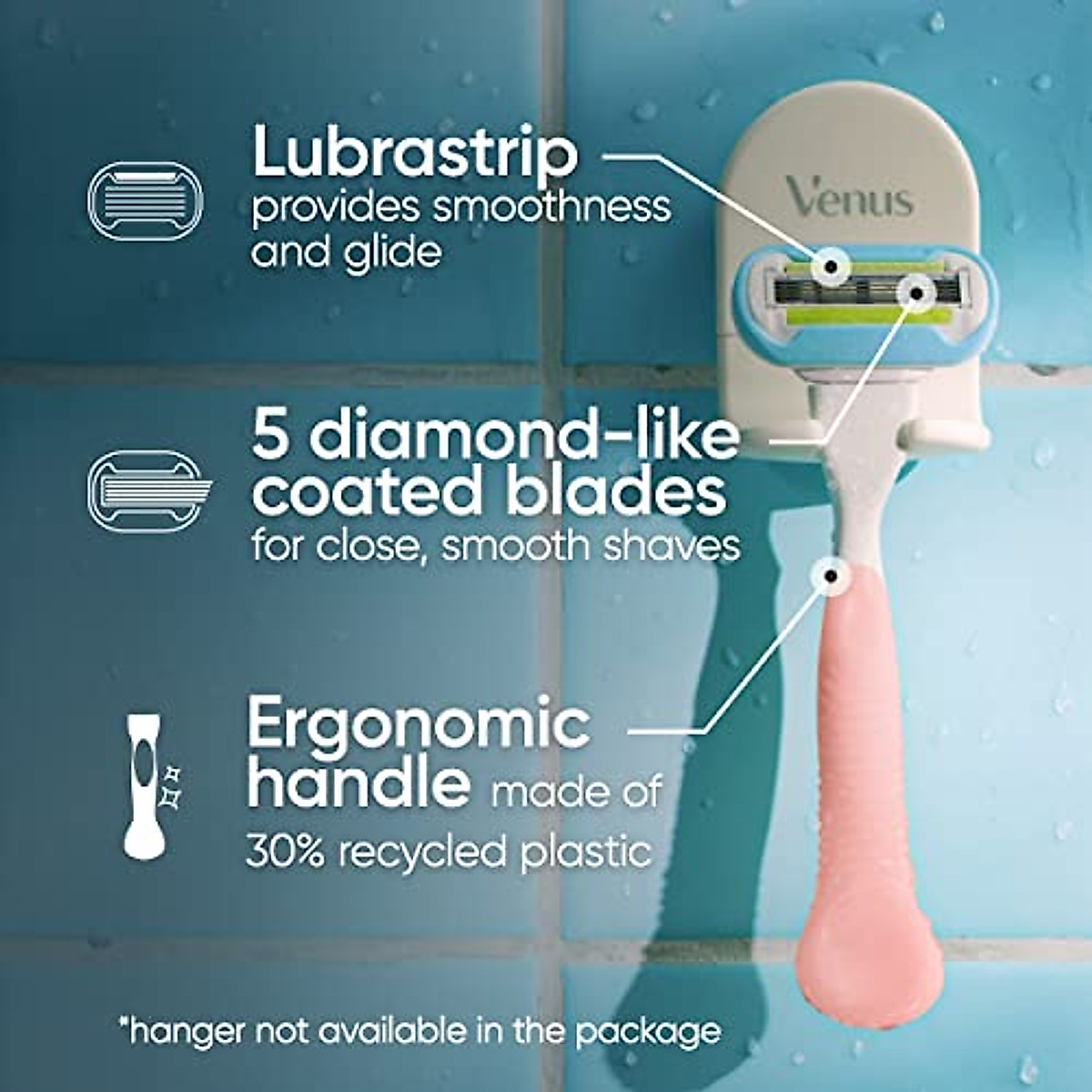 Gillette Venus Extra Smooth Pink Women's Razor Handle + 2 Refills