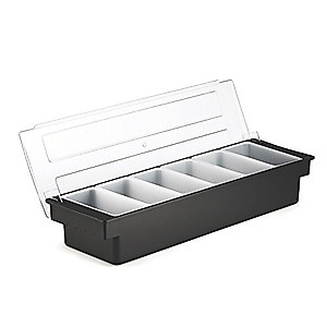 Tablecraft (102) 6-Compartment Black Plastic Condiment Holder