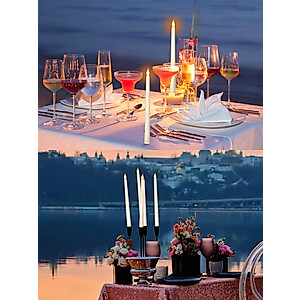 Funtery 48 Pcs Flameless LED Taper Candles Fake Candles Battery Operated Candles Bulk 11 Inch Flickering Taper Candles LED Tall Candles for Christmas Valentine's Day Church Wedding(Ivory)