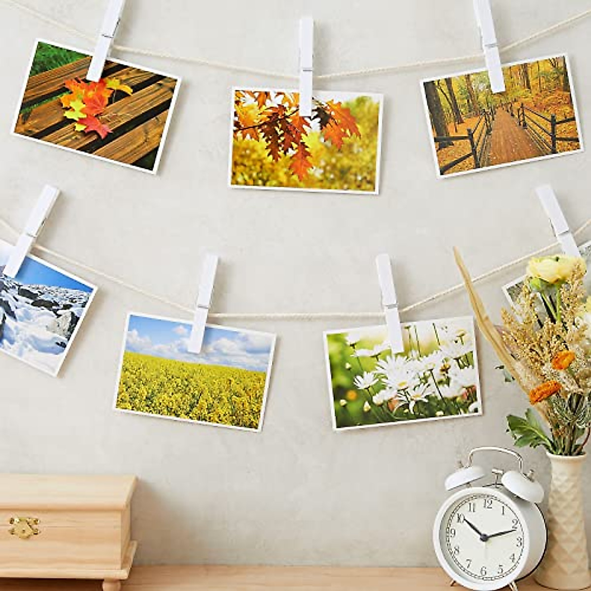 Juvale 100 Pack Bulk Large White Clothespins for Hanging Laundry, Photos, DIY Crafts (4 in)