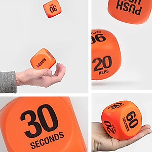 Phoenix Fitness Exercise Dice - Workout Dice Game for Cardio, HIIT Training and Exercise Classes - Full Body Training includes Push Ups, Squats, Jumping Jacks, Crunches & Wildcard - Home and Gym