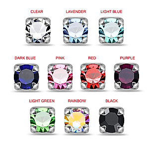 Dark Green Claw Set Round Gem Sterling Silver Ball End Nose pin Body Jewelry