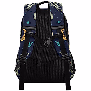 NFMILI Cartoon Alien Element Kids Backpack Lightweight Middle School Elementary Bookbags for Boys Girls School Bag with Chest Strap 11.6 X 6.9 X 16.7 in