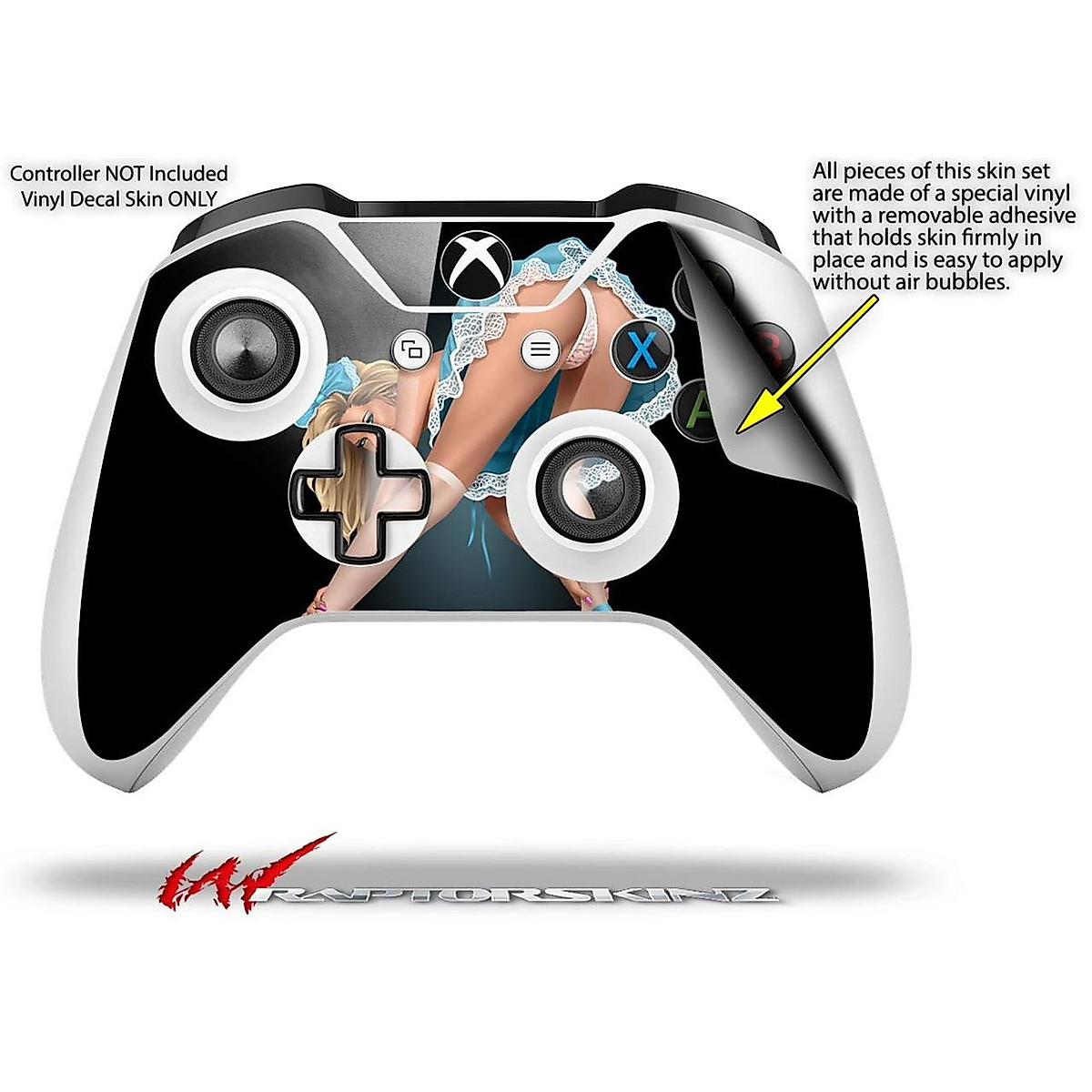 WraptorSkinz Decal Vinyl Skin Wrap compatible with XBOX One S/X Controller - Alice Pinup Girl (CONTROLLER NOT INCLUDED)