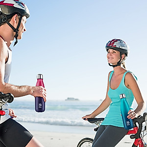 BOGI Insulated Water Bottle, 17oz Stainless Steel Water Bottles, Leak Proof Sports Metal Water Bottles Keep Cold for 24 Hours and Hot for 12 Hours BPA Free kids water bottle for School (Blue DBlue)