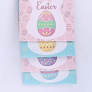 KEPATO 12 PCS Easter Gift Bags Paper Bag with Handles Bunny Design for Easter Egg Hunts, Party Favors Candies Goodie Bags Bulk,Packaging, Gifts