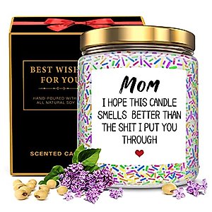 Gifts for Mom Christmas Gifts for Mom Birthday Gifts for Mom New Mom Gifts for Women Mothers Day Gifts for Mom Grandma Wife Unique Mom Birthday Gifts from Daughter Son Kid Husband Lilac Flower Candles