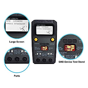 BSIDE ESR02 PRO Digital Transistor Tester SMD Components Meter Mega328 NPN/PNP Diode Triode Capacitor Inductance ESR Checker with Tweezers