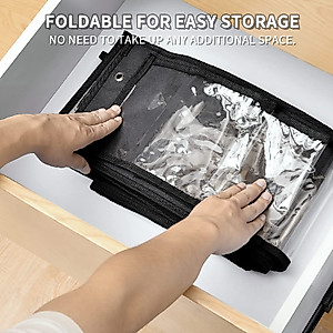 Innvix Yoga Legging Storage Organizer-Space Saving Clothes Closets Roll Holder, Hanging Organizer Storage With 24 Roll Independent Compartments (Black)