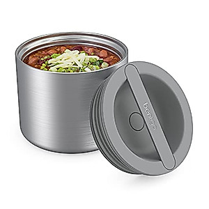 Bentgo® Stainless Insulated Food Container - Triple Layer Insulation, Leak-Proof Lid, Wide Mouth Design - Sustainable 2.4 Cup Capacity, Food-Grade Materials, Ideal for Cool or Warm Food (Stainless Steel Silver)