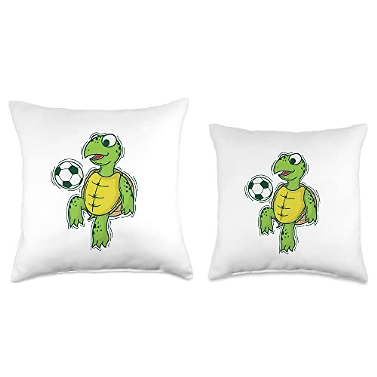 Turtle reptile dorsal carapace old Sauropsida Turtle Plays and Loves Football Throw Pillow, 16x16, Multicolor