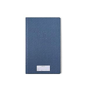 DesignWorks Ink Standard Issue No. 17 Hardcover Cloth Blue 7.25" x 11.75" Tall Notebook Journal with 96 Lined Pages - Perfect for Office Work, Writing, and Journaling