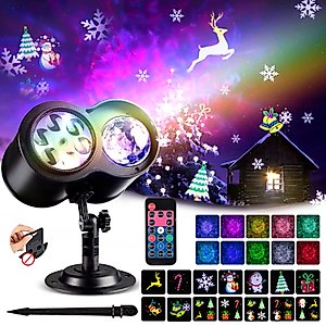 SOLLED Christmas Projector Lights Outdoor, Never-Fading Patterns & 3D Ocean Wave, Waterproof Holiday Decorative Light with Remote Timer, LED Christmas Lights for Indoor Home Party Xmas Decorations