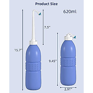 Hibbent Portable Bidet Sprayer and Travel Bidet with Hand Held Bidet Bottle for Personal Cleansing Use Extended Nozzle - Personal Hygiene Care Toilet Bidet Shower/Bathroom Bidet Spray -21.8oz(620ml)