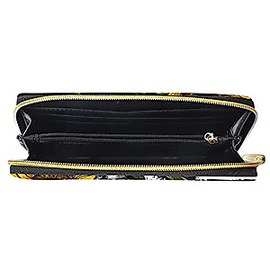 chaqlin Women Wallets Long RFID Blocking Zipper Card Holder Wallet Sunflower Pig Print Phone Purse Clutch Wallet With Wristlet