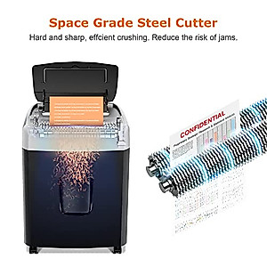 Bonsaii Paper Shredder for Office, 110-Sheet Autofeed & 12-Sheet Manual Micro Cut Heavy Duty Paper Shredder, P-4 Auto Feed Paper and Credit Card Shredder with 4 Casters, 6.1 Gal Transparent Bin C233-B