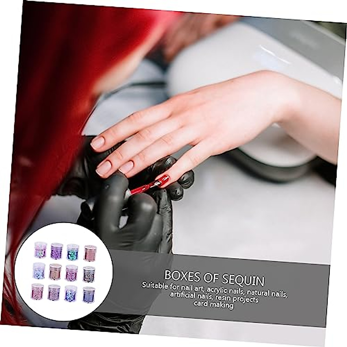 Nail Decor 12 Boxes Environmental Protection pet Crafts Set Bottled Accessories Applique Small Gradient Sequins Suite Sequins Ultra Thin Nail Polish Flash Sequins for Crafts Decore