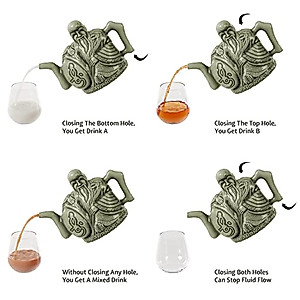 Assassins Teapot Handmade Chinese Ceramic Assassin Teapot Trick, Magic Trick Assassin's Teapot, Chinese Assassin Tea Pot Tea Kettle Conversation Starter Assassin Teapot Mini Funnel By Crown Display