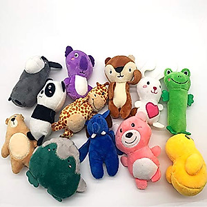 Jalousie 12 Pack Plush Animal Dog Toy Dog Squeaky Toys Cute Pet Plush Toys Stuffed Puppy Chew Toys for Small Medium Dog Puppy Pets - Bulk Dog Toys (12 Pack Animal)