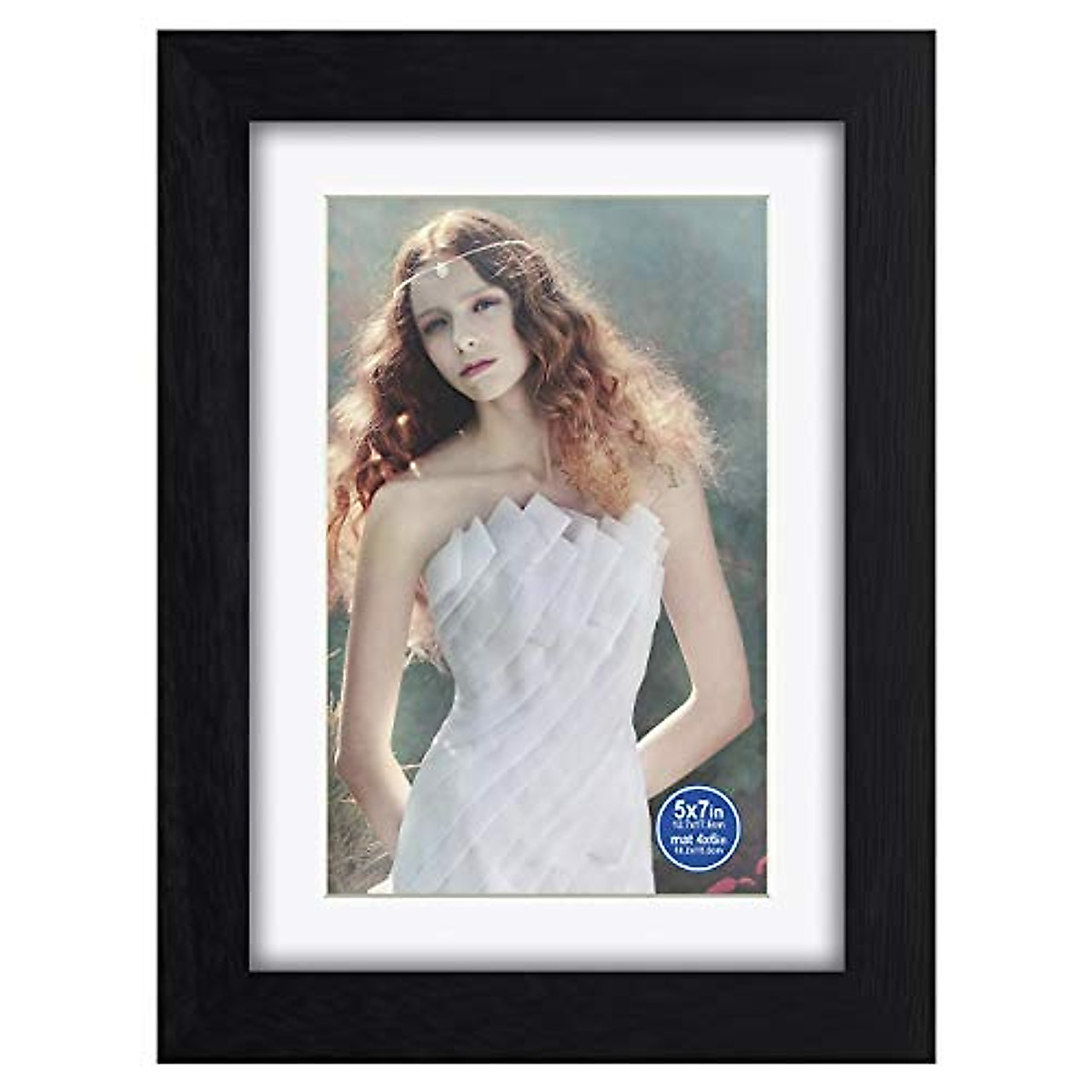 RR ROUND RICH DESIGN 5x7 inch Picture Frames Made of Solid Wood and HD Glass Display Photos 4x6 with Mat or 5x7 Without Mat 4PK Black