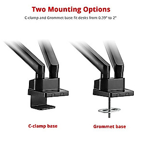 SIIG Aluminum Mechanical Dual Monitor Arm Mount - Height Adjustable Desk Mount for 17in to 32in Screens - 17.6lbs Each Arm - VESA 75x75mm 100x100mm, Black