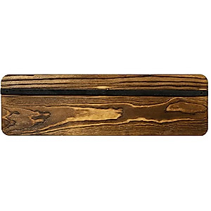 MyGift Burnt Wood Sunglasses Organizer Wall Mounted Rustic Eyeglasses Display Holder, Eyewear Glasses Hanging Rack with Black Metal Rail