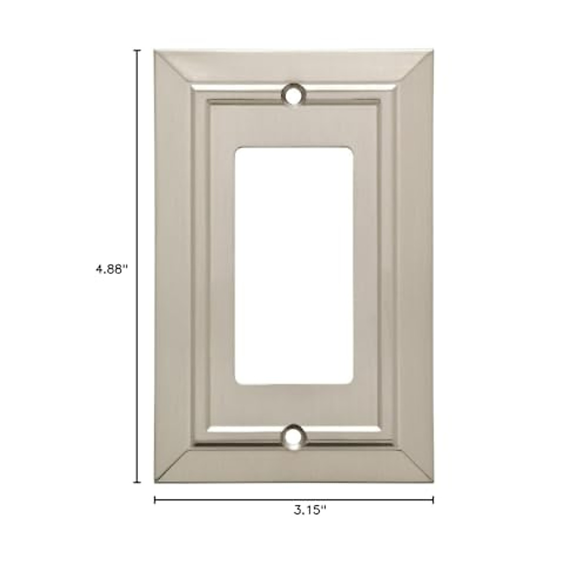 Franklin Brass Classic Architecture (1-Pack) Decorative Light Switch Cover Brushed Nickel 1-Gang Decorator/Rocker Wall Plate Single Switch Plate Cover Electrical Outlet Covers W35219-SN-C