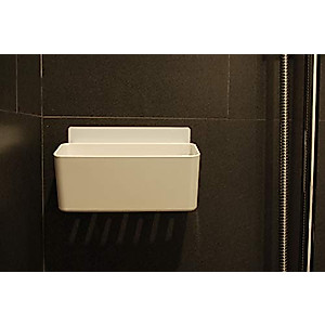 LADYBEE7LES Bath Shelve, Adhesive Shelf Shower Caddy Bathroom Organizer, No Drill Wall Mounted Shower Caddy Basket plastic，White Storage Rack for Bathroom/Kitchen