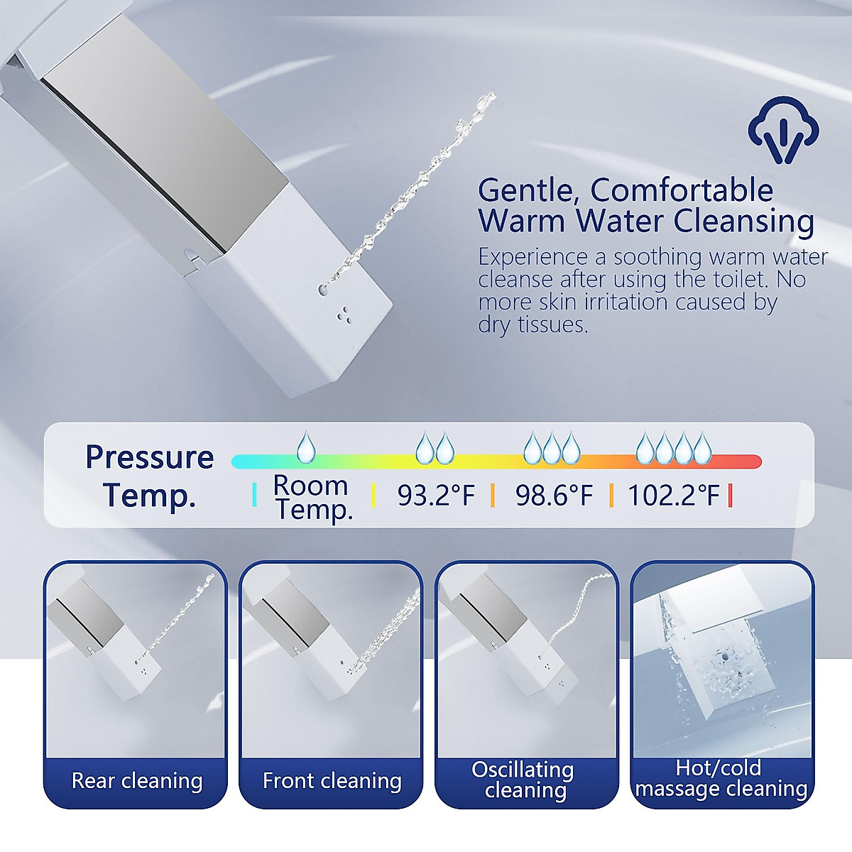 DeerValley Smart Toilet, One Piece Tankless Toilet with Bidet Built in Smart Bidet Toilet with 1.28GPF Auto Flush, Foot Kick, Blackout Flush, Warm Water, Heated Seat, Remote Control
