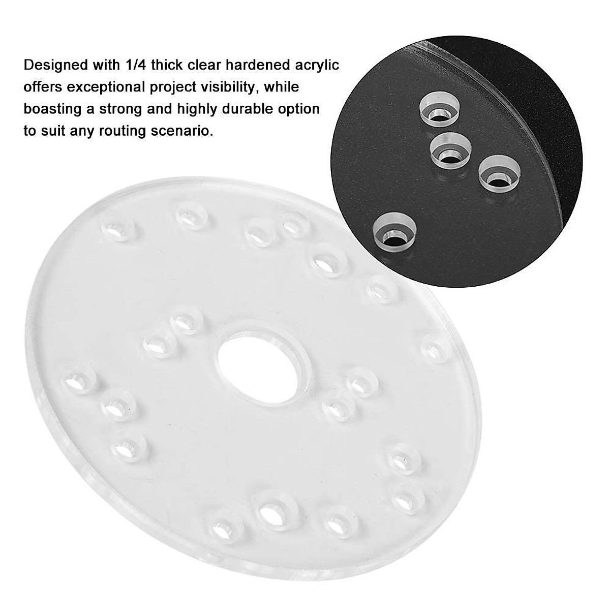 Universal Router Table Base Plate Router Acrylic Base Plate with Centering Pin Screws for Bosch Makita Ryobi