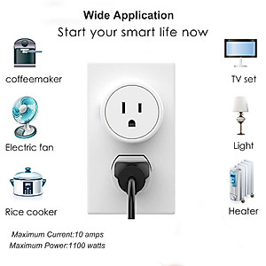 Sparkleiot Zigbee Smart Plug Outlet, Mini Remote Voice Control with Alexa, Easy Setup, Work with Google Home/SmartThings, Hub Required 4-Pack