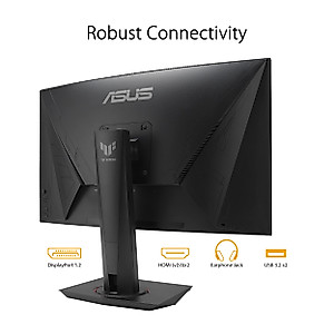 ASUS 27” 1080P TUF Gaming Curved HDR Monitor (VG27VQM) - Full HD, 240Hz, 1ms, Height Adjustable, Black