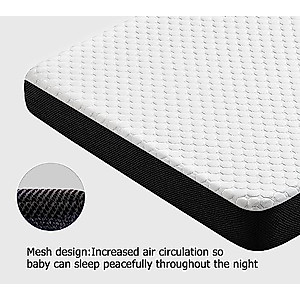 UBBCARE Waterproof Pack and Play Mattress, 38x24x3 Inches Memory Foam Playpen Mattress, Dual-Side Mini Crib Mattress for Baby & Toddler