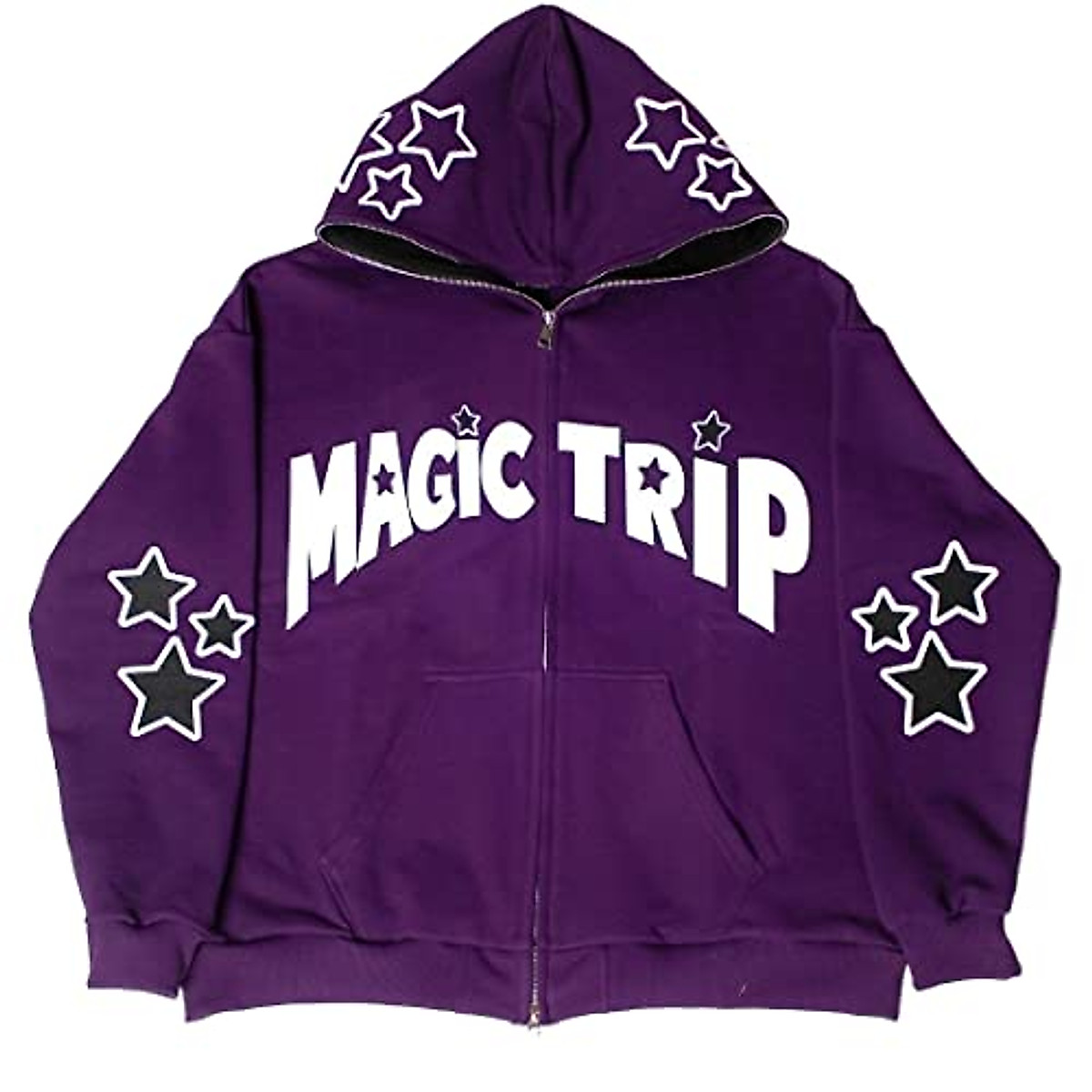 ROAONOCOMO Y2K Aesthetic Zipper Hoodie Sweatshirt Long Sleeve Harajuku Punk Grunge Outfit Retro Vintage Oversized Outwear