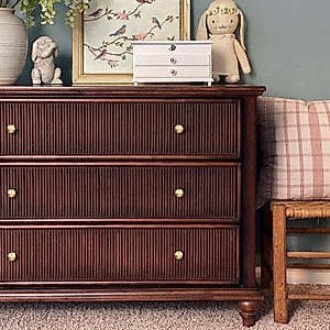 QOGRISUN 10-Pack Solid Brass Cabinet Knobs, Round Ball Gold Knobs for Dresser Drawer, 1.1-Inch Diameter, Sphere Cabinet Pulls, Brushed Brass Finish