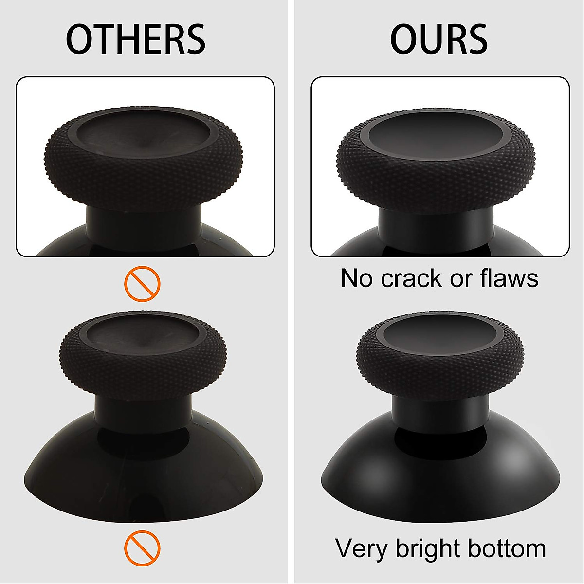 Sainwora 10 Pcs Thumbstick Replacement Kit for XBOX ONE/Xbox ONE S /PS4 Controllers Includes 4 Pack Black Analog Grip,T8/Phillips Screwdriver