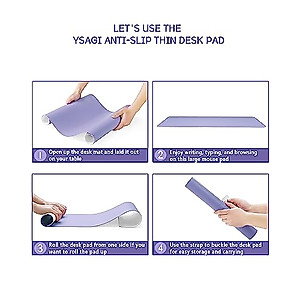 YSAGi Non-Slip Desk Pad,Mouse Pad,Waterproof PVC Leather Desk Table Protector,Ultra Thin Large Desk Blotter, Easy Clean Laptop Desk Writing Mat for Office Work/Home/Decor(Lavender, 31.5" x 15.7")
