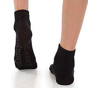 juDanzy 4 Pack Black Ankle Socks Babies, toddlers & Kids Ages 0-8 Years (with grips) (0-6 Months)