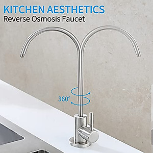 Jeonestan Drinking Water Faucet,Water Purifier Faucet,Lead-Free Filtered Faucet Fits Reverse Osmosis Units or Water Filtration System in Non-Air Gap, Kitchen RO Faucet (Brushed)
