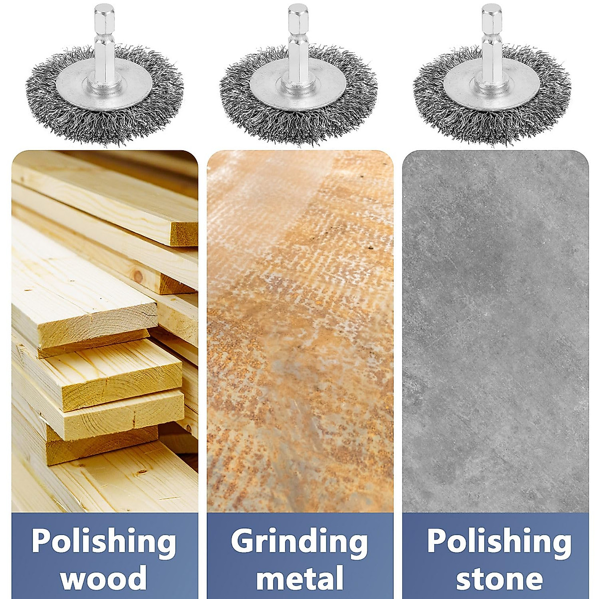 WUBOECE 10PCS Wire Wheel Brush for Drill, High Carbon Steel Wire Wheel Drill Brush Wheel Brush, Metal Wheel Brush for Drill with 1/4" Hex Shank, Skilled in Handling Metal & Nonmetal Surfaces