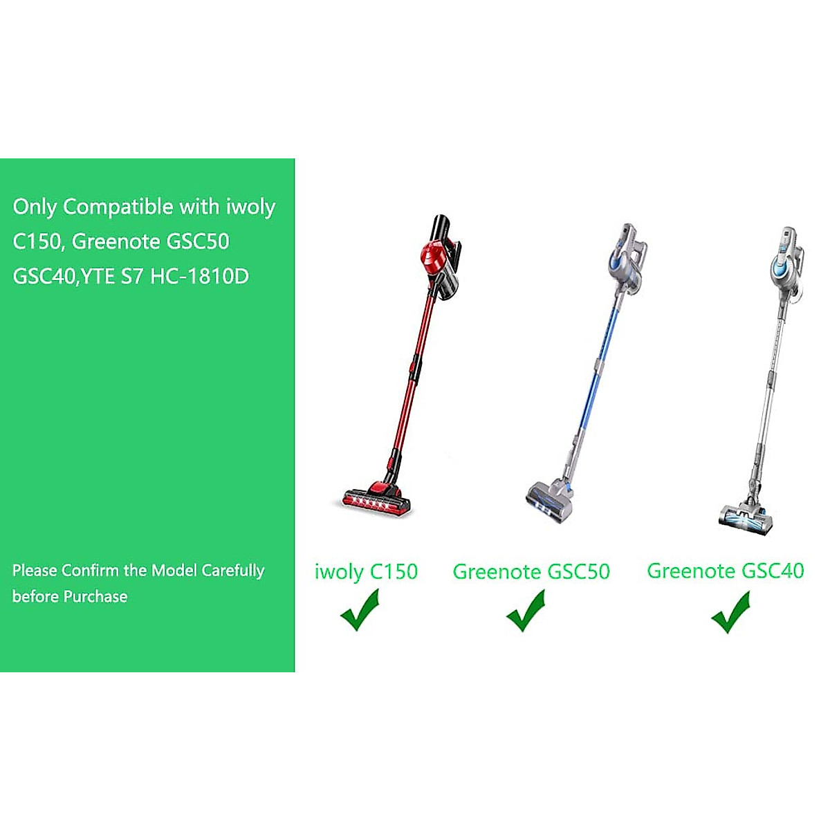 AC DC Power Adapter Charger Cord Compatible with iwoly C150, Greenote GSC50 GSC40,YTE S7 HC-1810D Cordless Vacuum Cleaner Power Cord