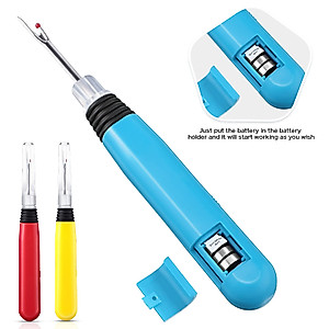 3 Pieces Seam Ripper Tools with Light, Stitch Removal Tool Sewing Thread Remover Cutter Stitch Opener LED Light Seam Ripper Sewing Tools for Sewing Crafting Removing Threads, 3 Colors