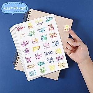 840 Pieces Inspirational Clear Bible Verse Stickers Clear Sticker Motivational Verse Encouraging Scripture Decals Pray Labels for Laptop Bottle Planner Diary Scrapbooks Album(Multicolor)