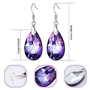 12 Pairs Dangle Earrings Set for Women Crystal Dangle Drop Earrings Rainbow Crystal Earrings for Girls (Basic Style)