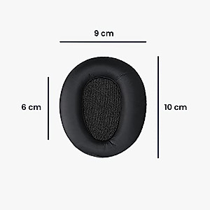 kwmobile Ear Pads Compatible with Sony MDR-10RBT / 10RNC / 10R Earpads - 2X Replacement for Headphones - Black