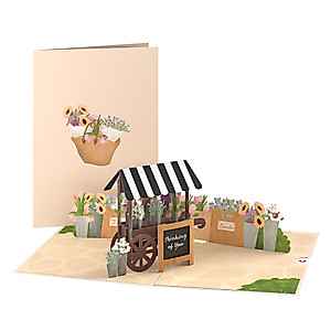 Lovepop Thinking of You Flower Cart Pop-Up Card - Fun 3D Greeting Card Gift - Makes the Perfect Sympathy Card and Thank You Card - Measures 5" x 7"